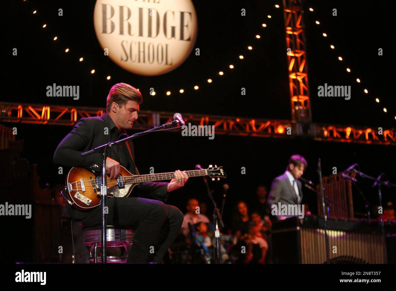 Cubbie Fink and Mark Foster of Foster the People performs at the Bridge ...