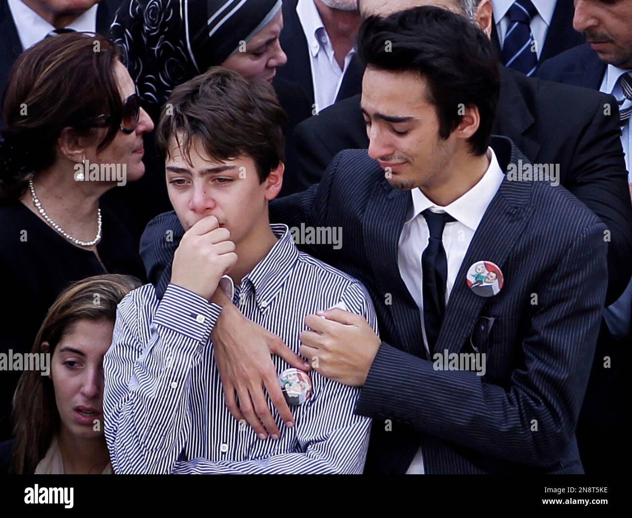 The two sons of Brig. Gen. Wissam al-Hassan, who was assassinated on ...