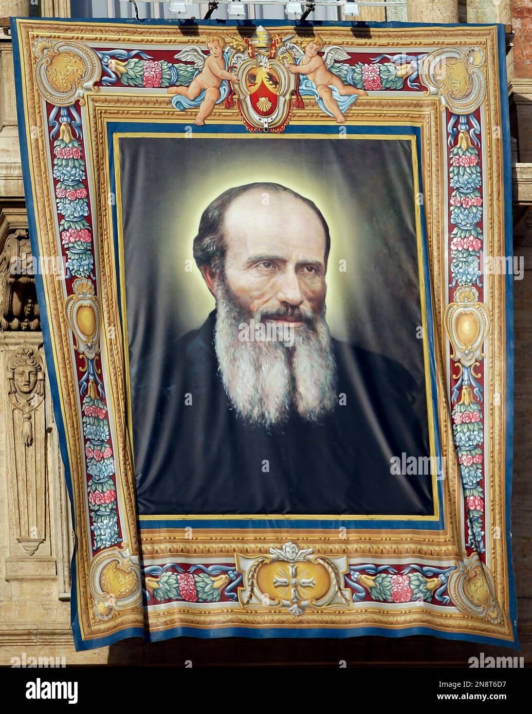 The tapestry of Jacques Berthieu, a French jesuit, hangs from St. Peter ...