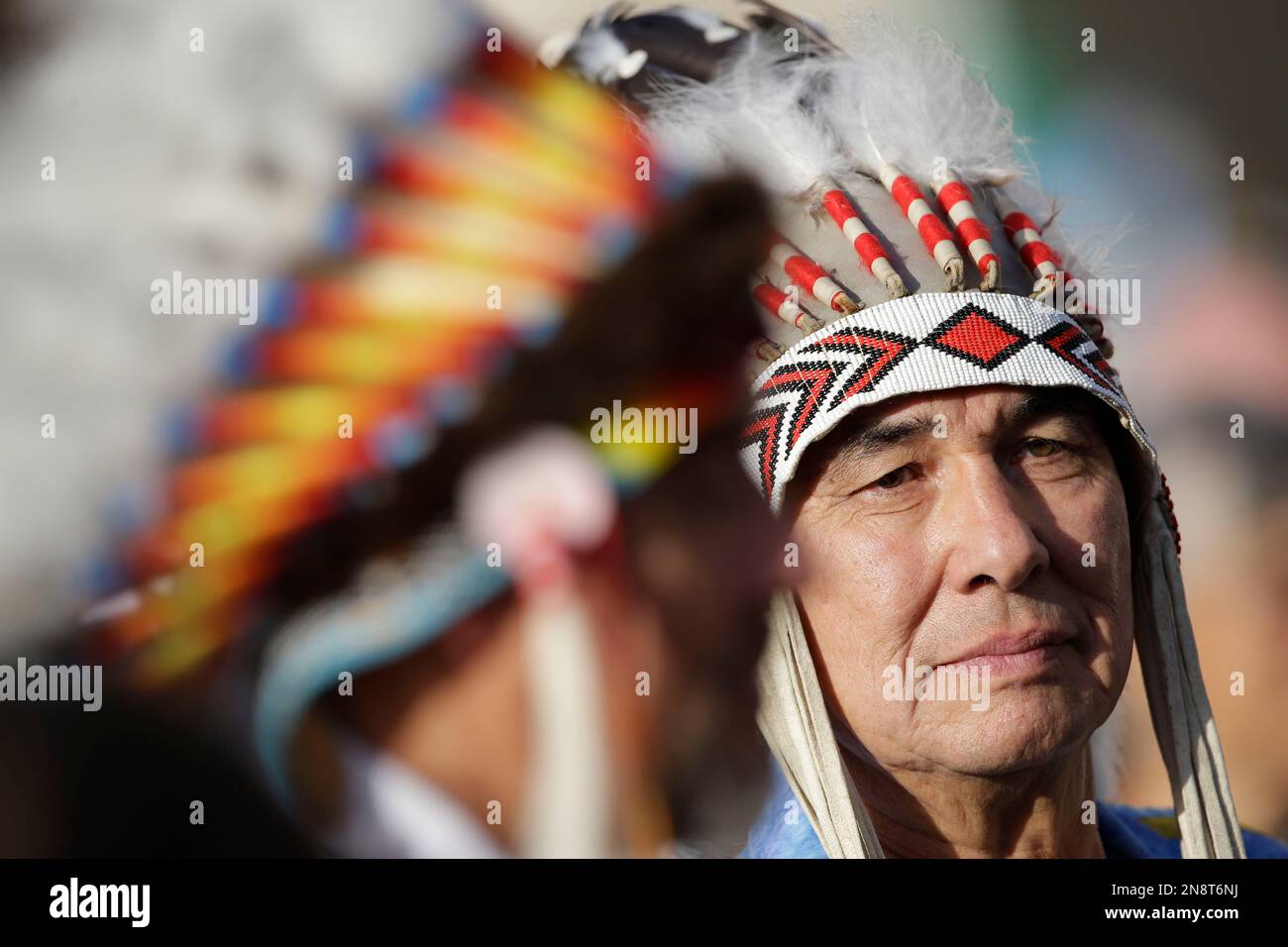 Native Indians wait for the start of a canonization ceremony celebrated ...