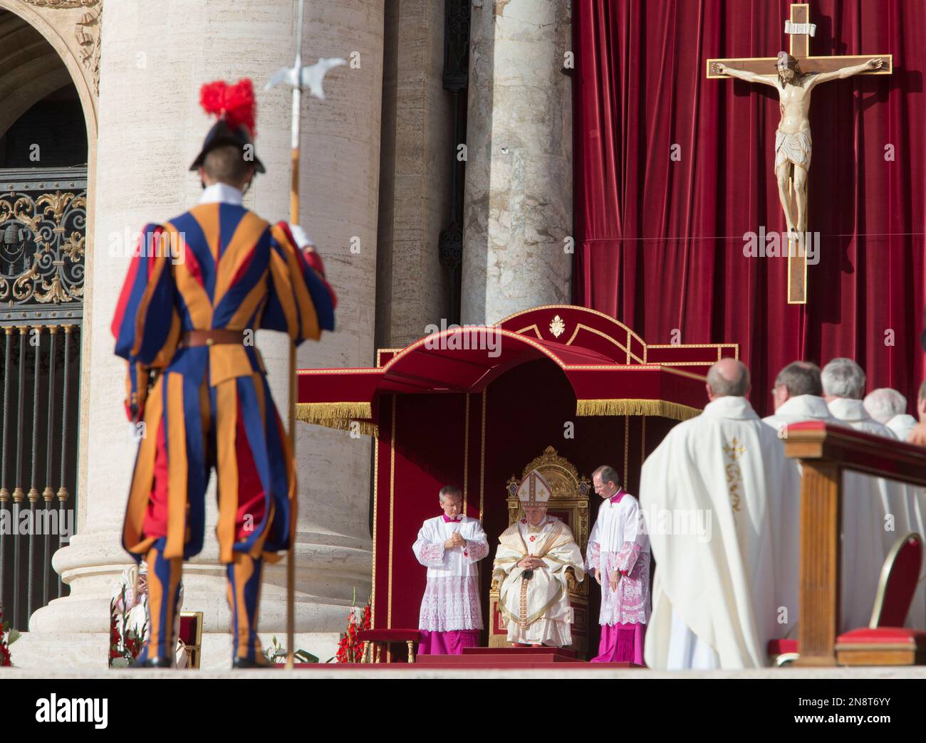 Pope Benedict XVI celebrates a canonization ceremony, in St. Peter's ...
