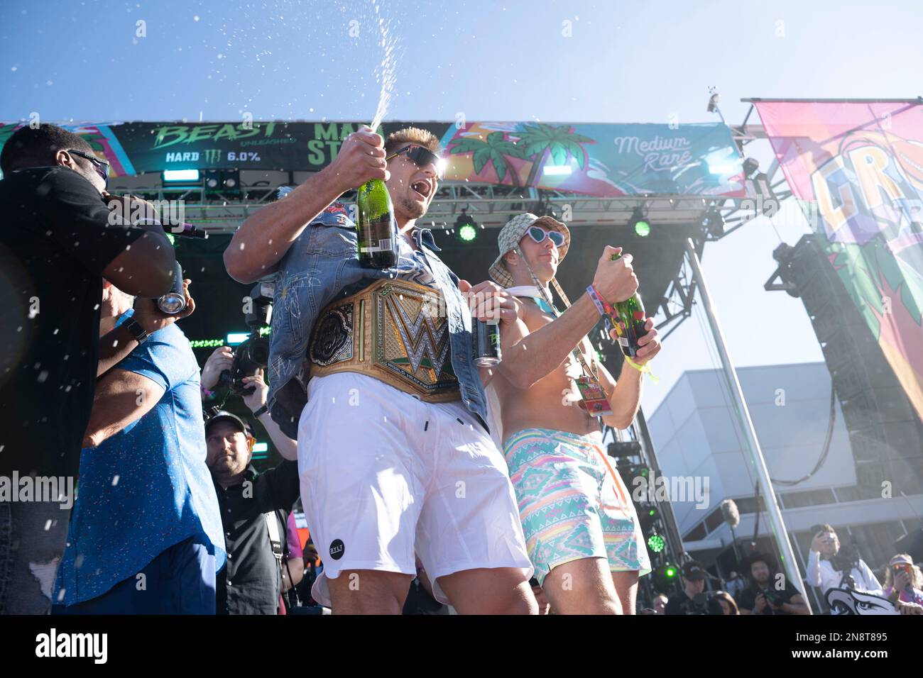 Rob Gronkowski makes an appearance at Gronk Beach music festal during ...