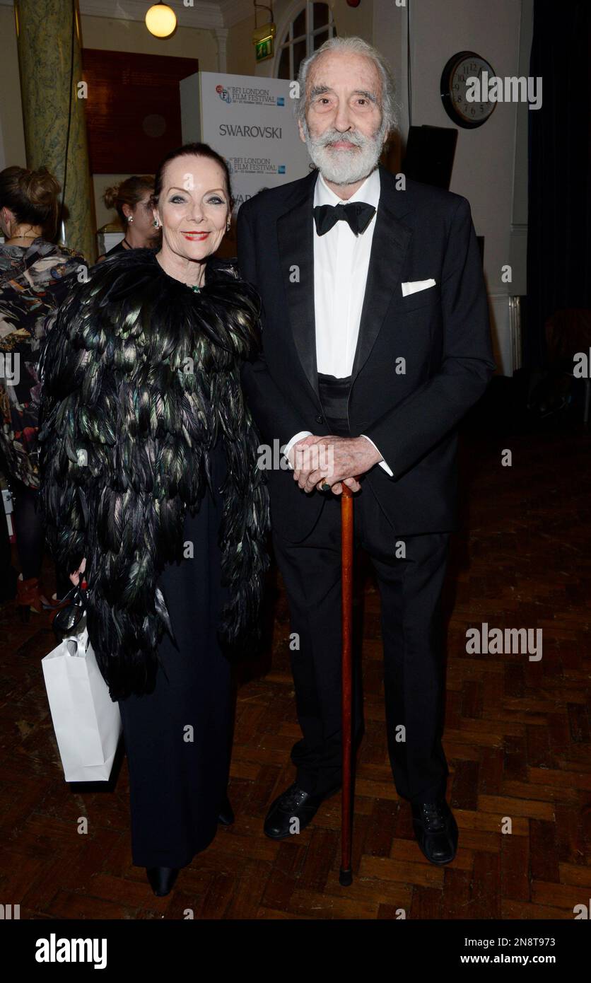 Birgit Kroencke, Sir Christopher Lee poses at London Film Festival ...