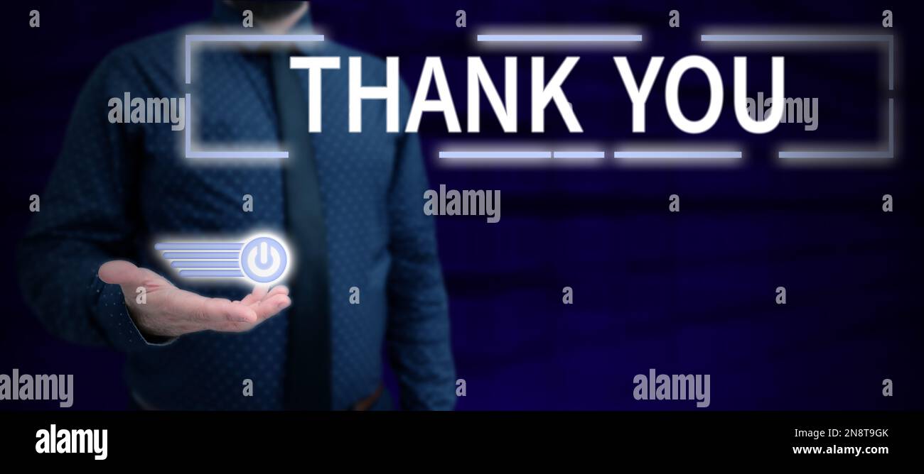 Conceptual display Thank You. Conceptual photo replaying on something good or greetings with ...
