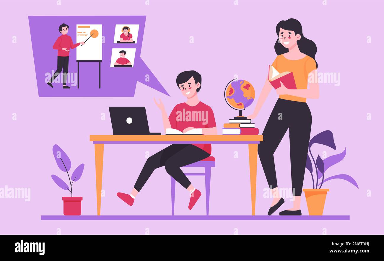 Mom studying Stock Vector Images - Alamy