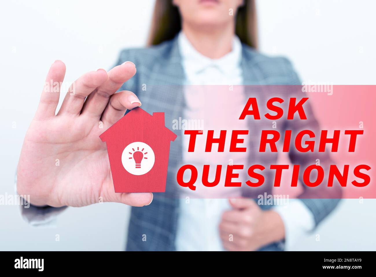 Writing displaying text Ask The Right Questions. Concept meaning Look ...