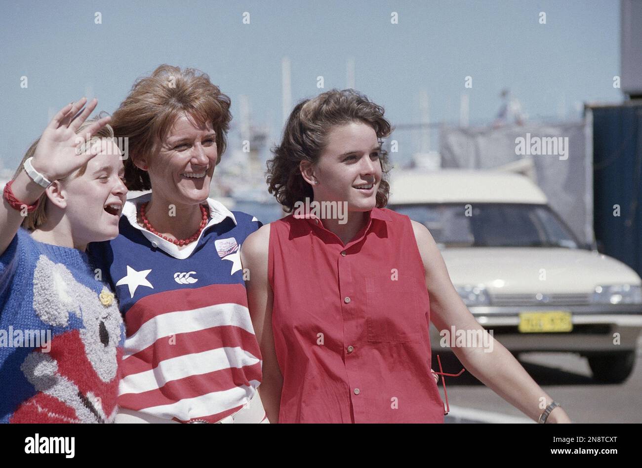 Judy Conner, wife of Dennis Conner, skipper of Stars & Stripes, is ...