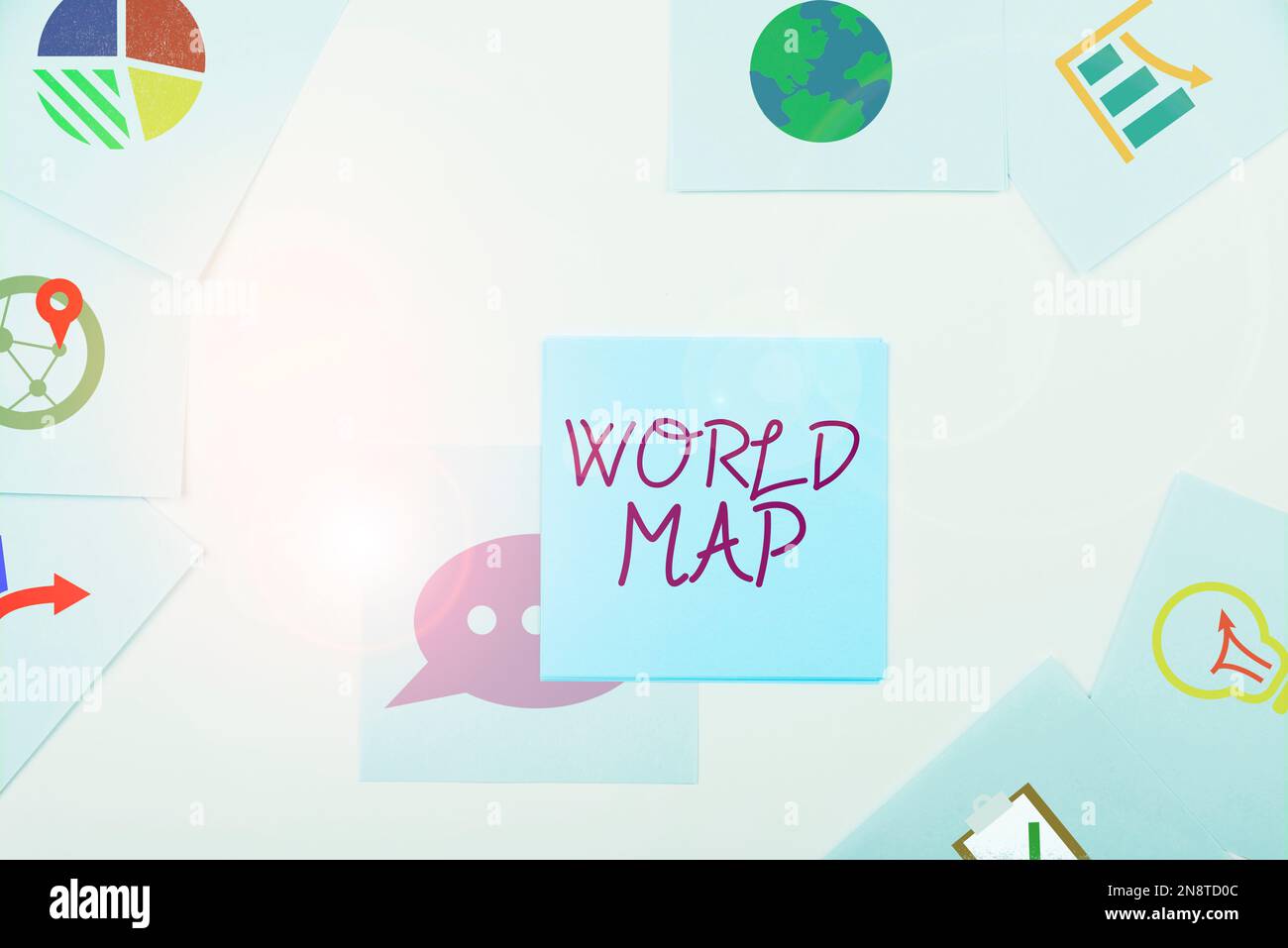 Text sign showing World Map. Concept meaning a diagrammatic ...