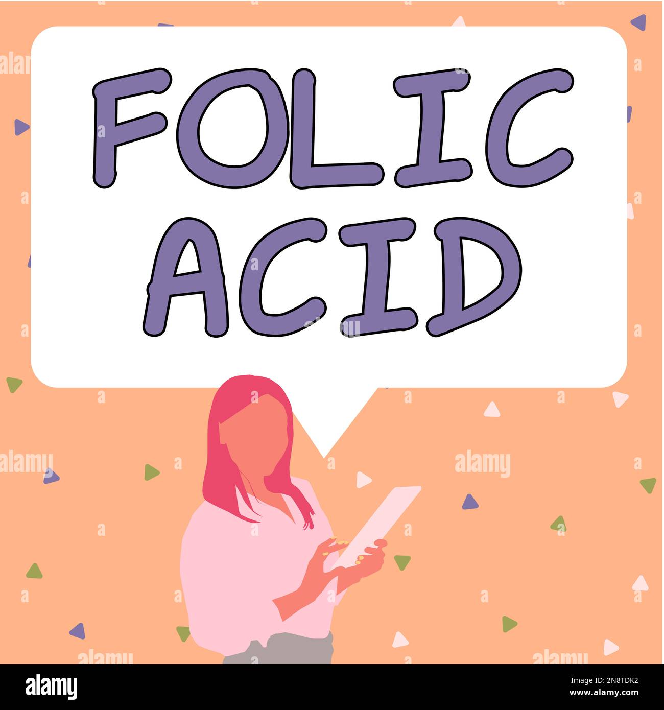 Text caption presenting Folic Acid. Business overview Vitamin required ...
