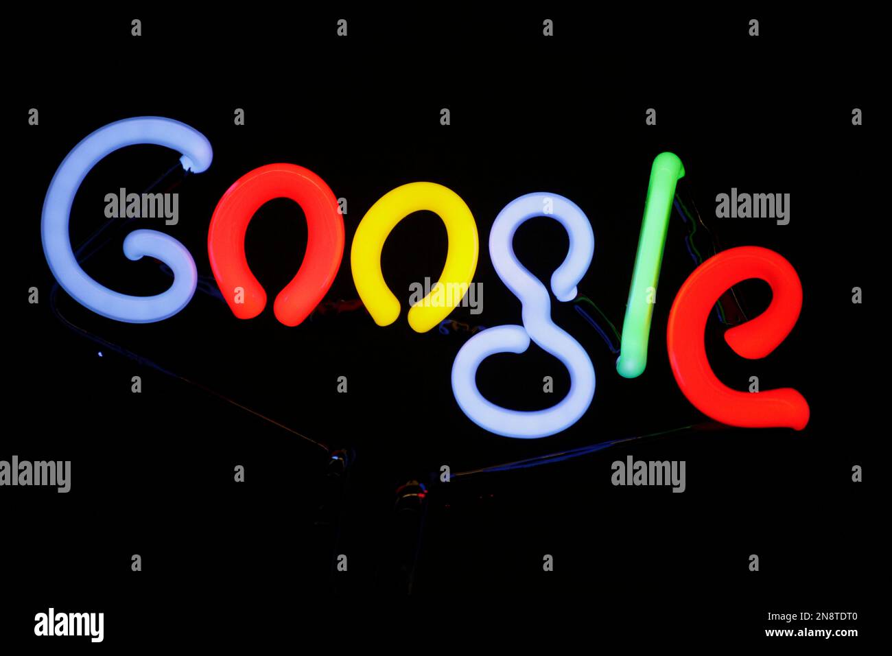 A neon Google sign is shown at Google offices, Oct. 17, 2012 in New ...