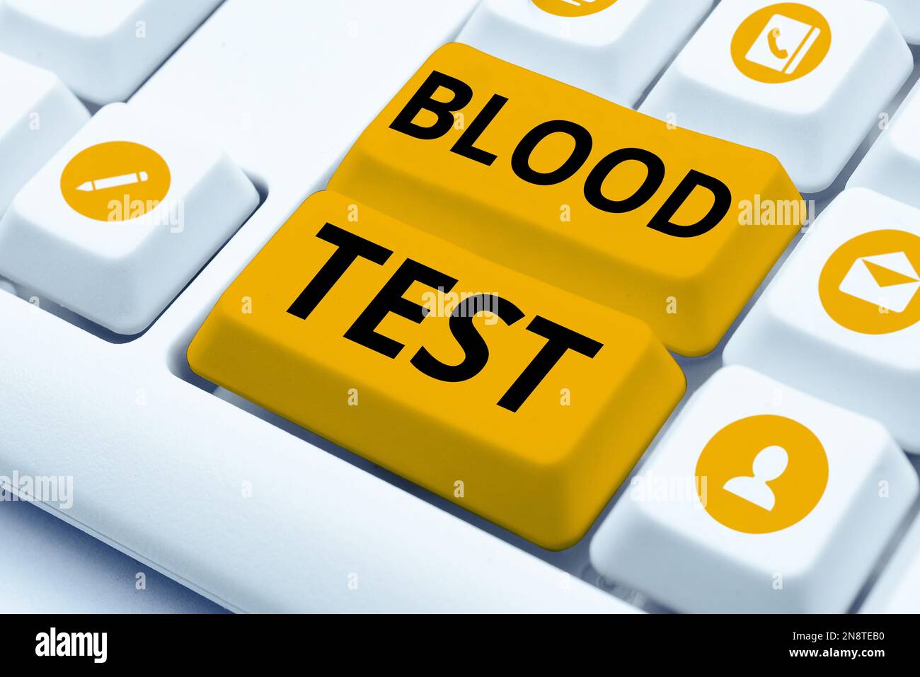 Handwriting text Blood Test. Internet Concept Extracted blood sample ...