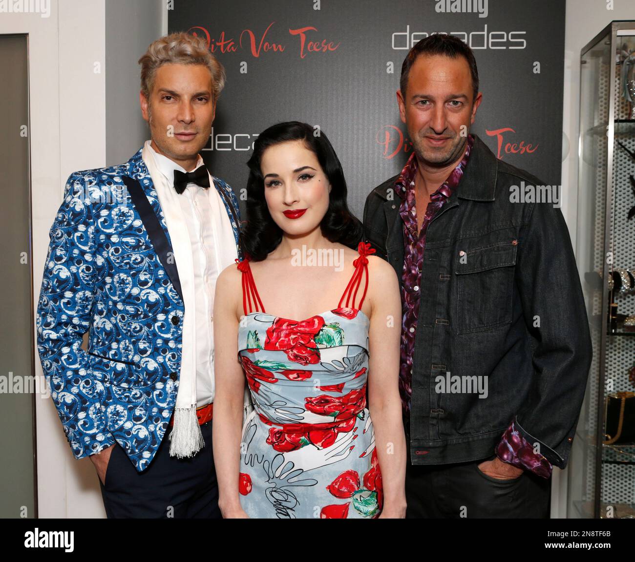 Cameron Silver, Dita Von Teese and Christos Garkinos attend Dita's ...