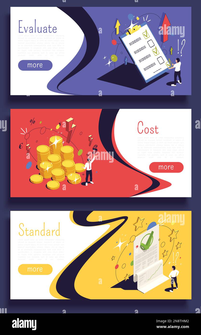 Product quality control horizontal banners with information about ...