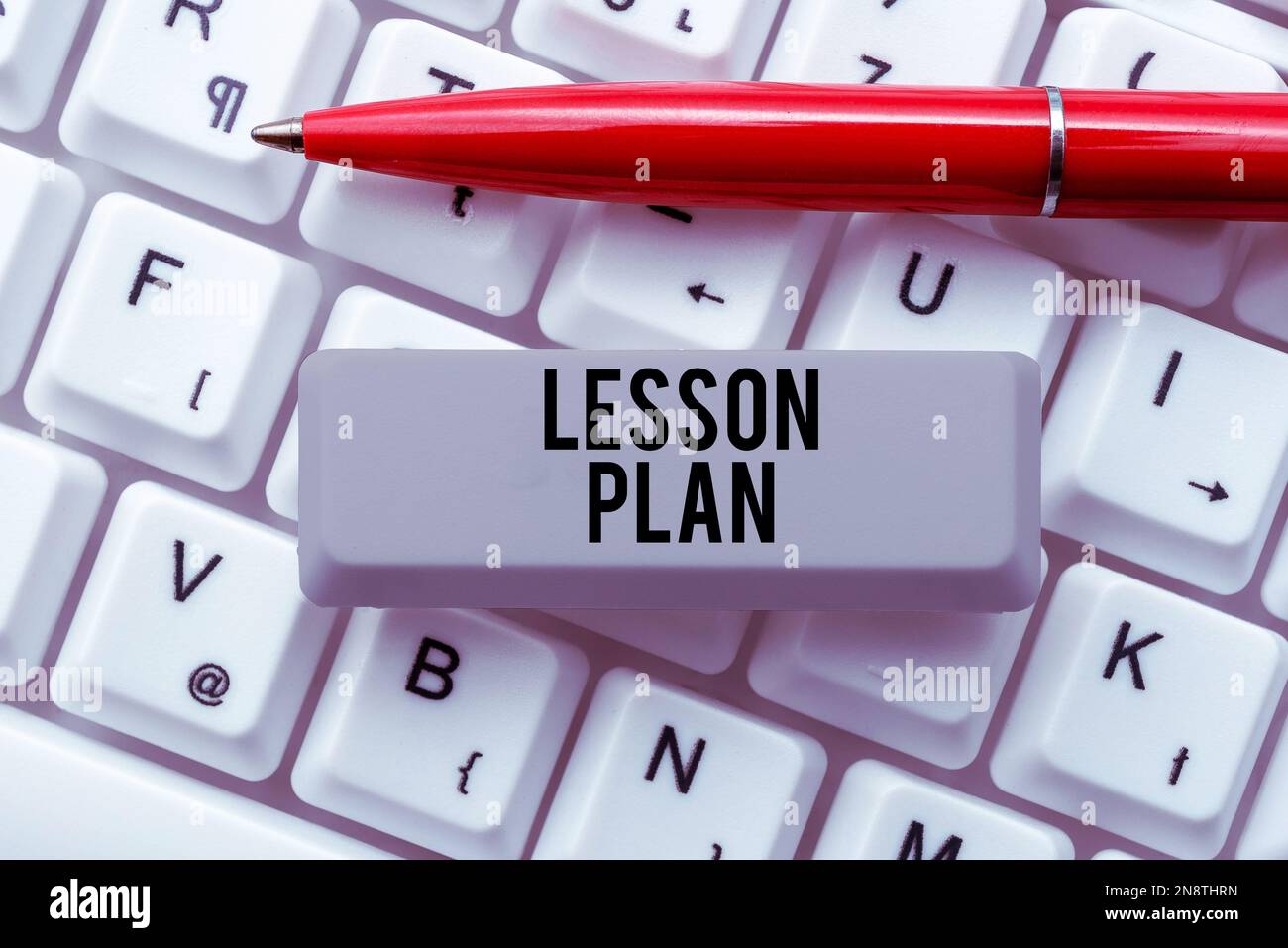 Hand writing sign Lesson Plan. Word for a teacher's detailed ...