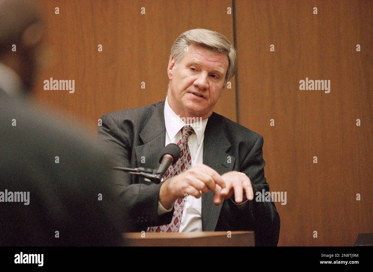Los Angeles Police Department Detective Phillip Vannatter points to his ...