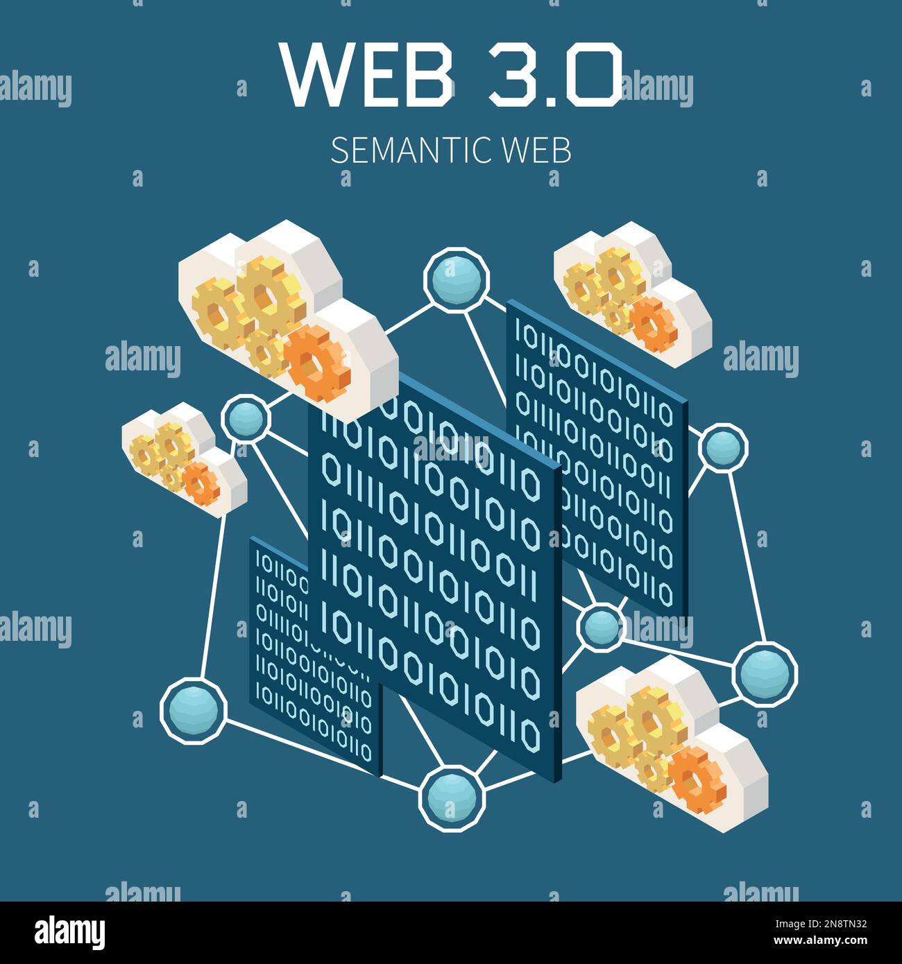 Web 3.0 technology isometric concept with semantic app symbols vector illustration Stock Vector ...