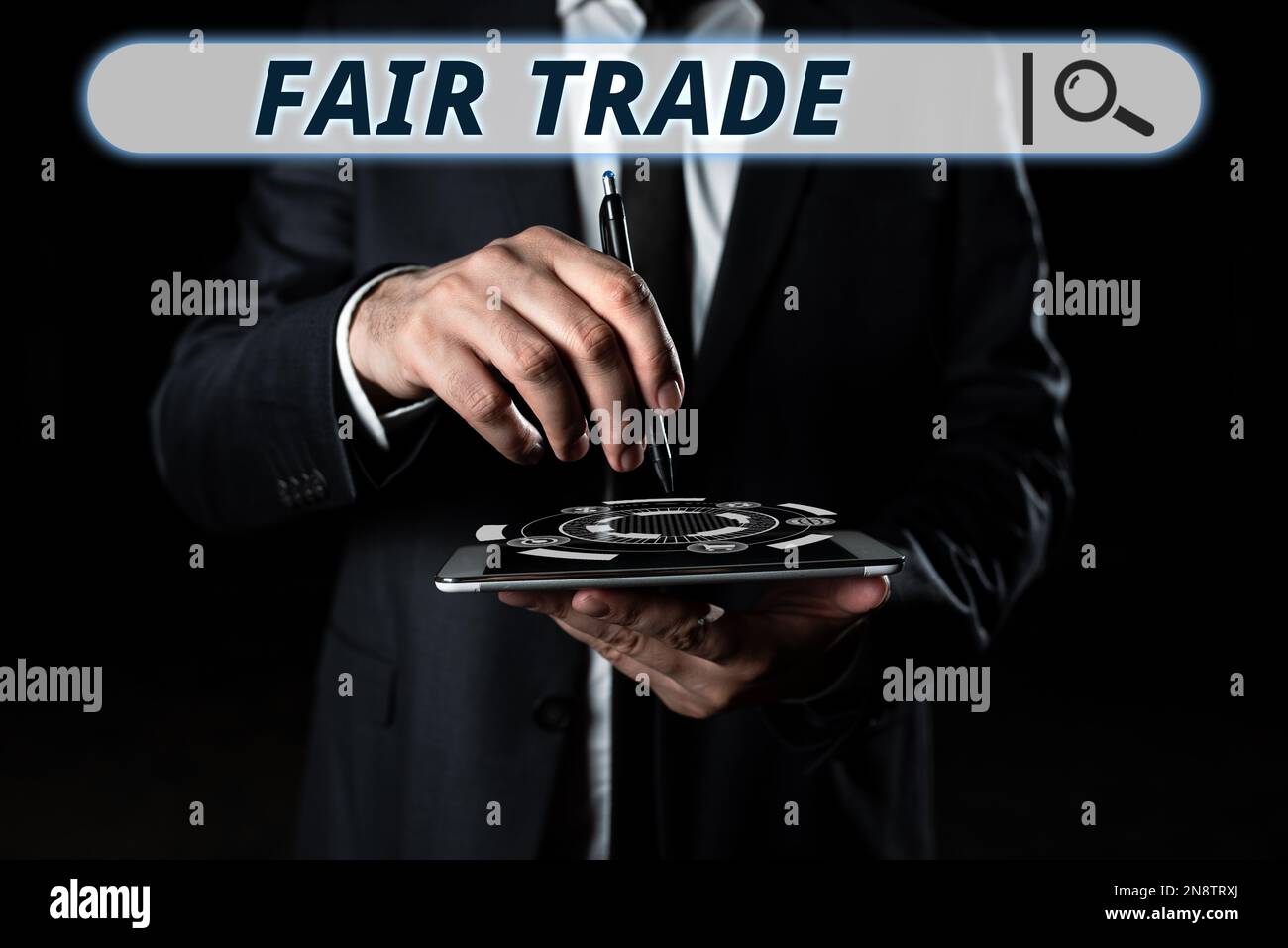 Text caption presenting Fair Trade. Business overview Small increase by ...