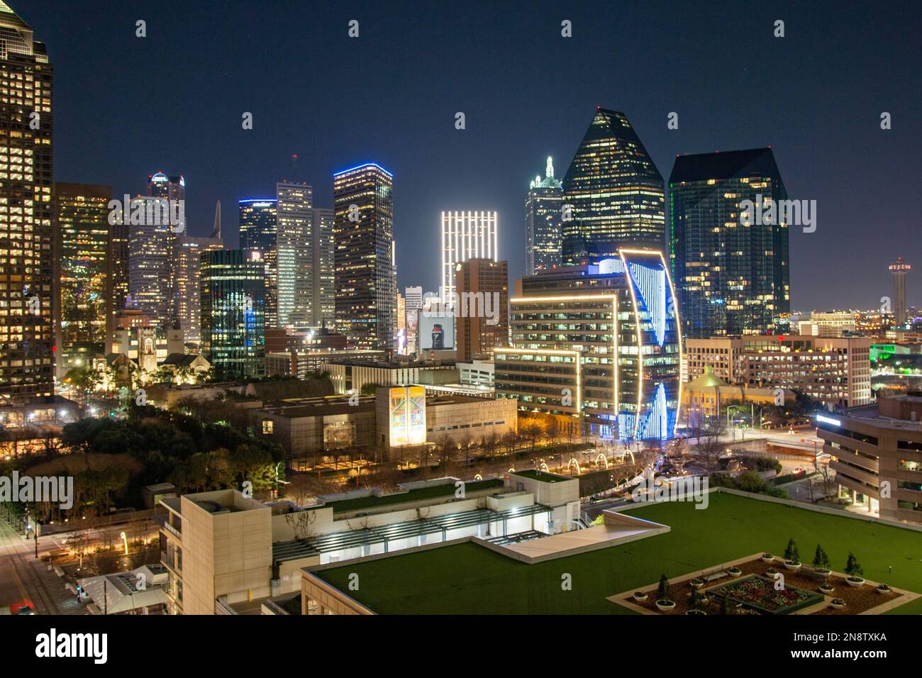 A scenic shot of the city skyline in downtown Dallas, USA Stock Photo ...