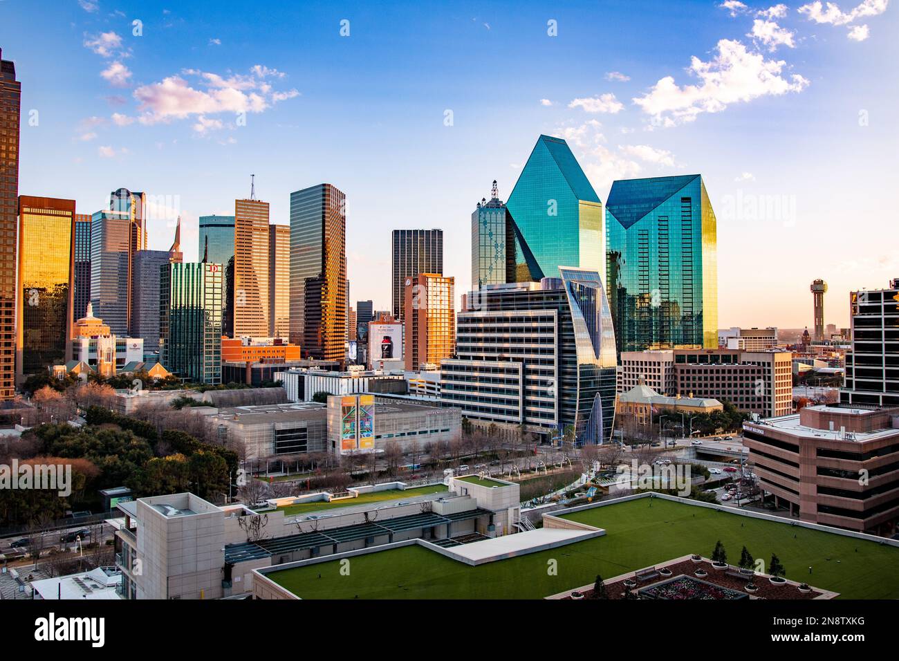 A scenic shot of the city skyline in downtown Dallas, USA Stock Photo ...