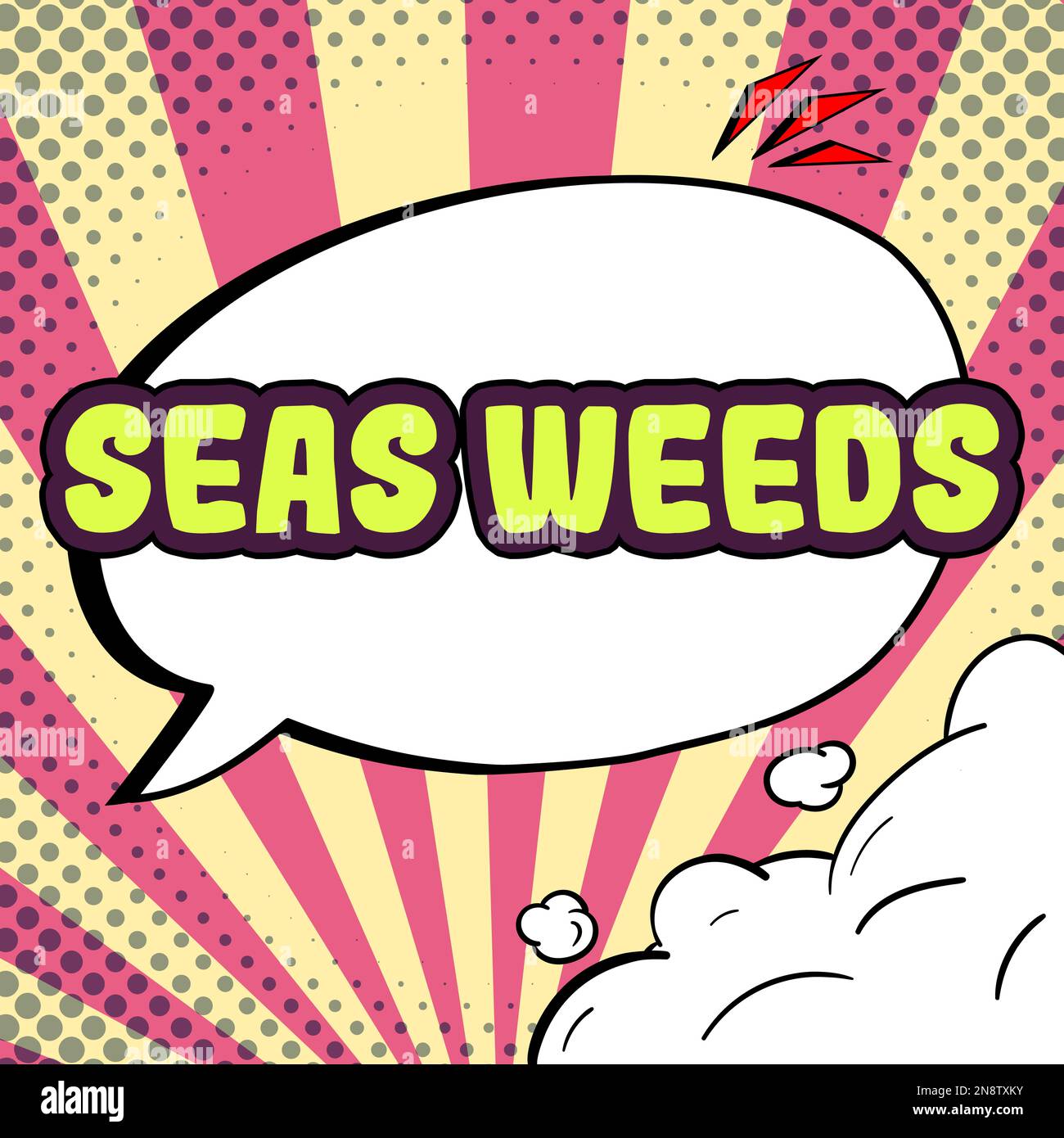 Sign displaying Sea Weeds. Business showcase Large algae growing in the ...