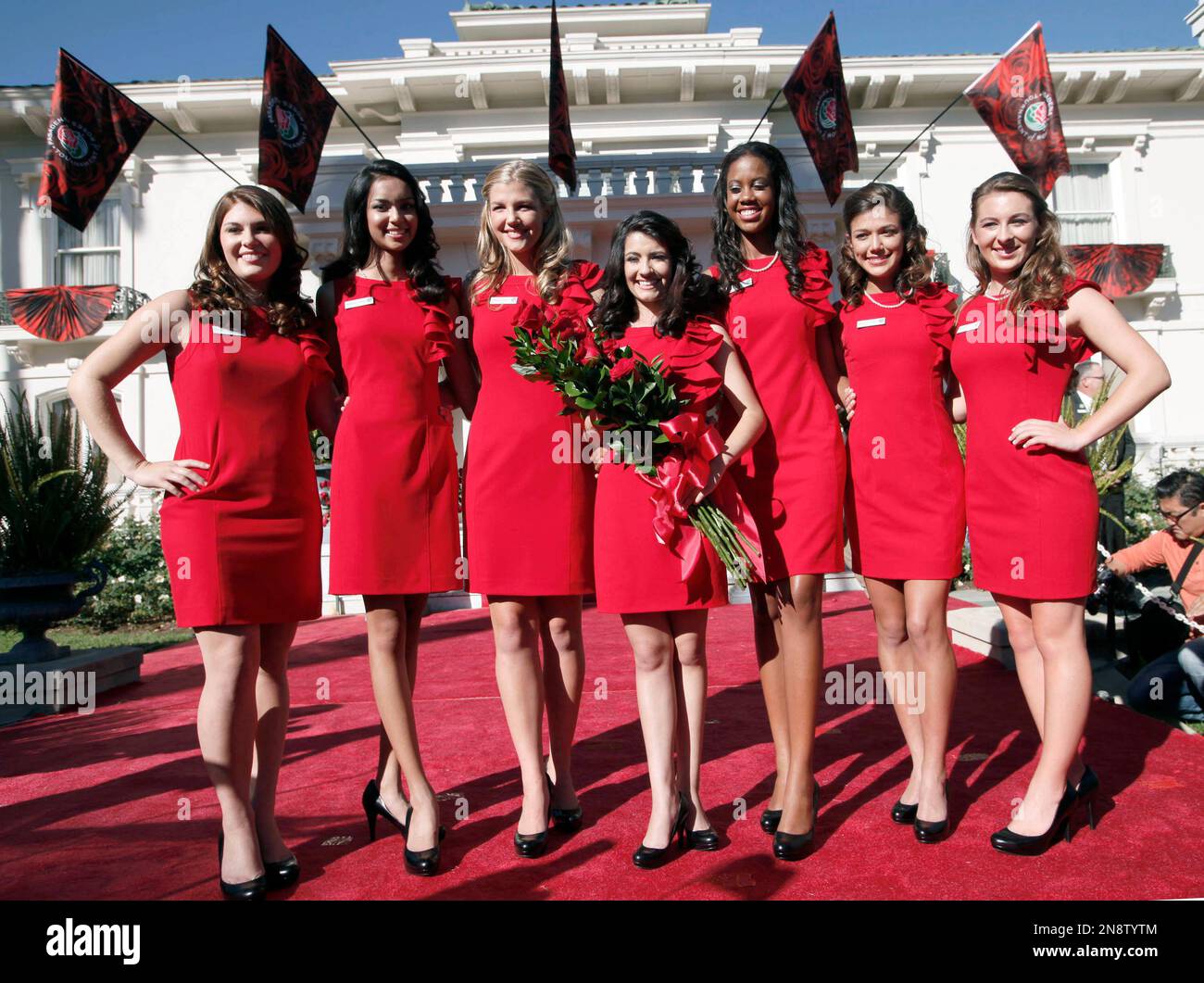 The 2013 Rose Queen and her court are shown, left to right, Rose ...