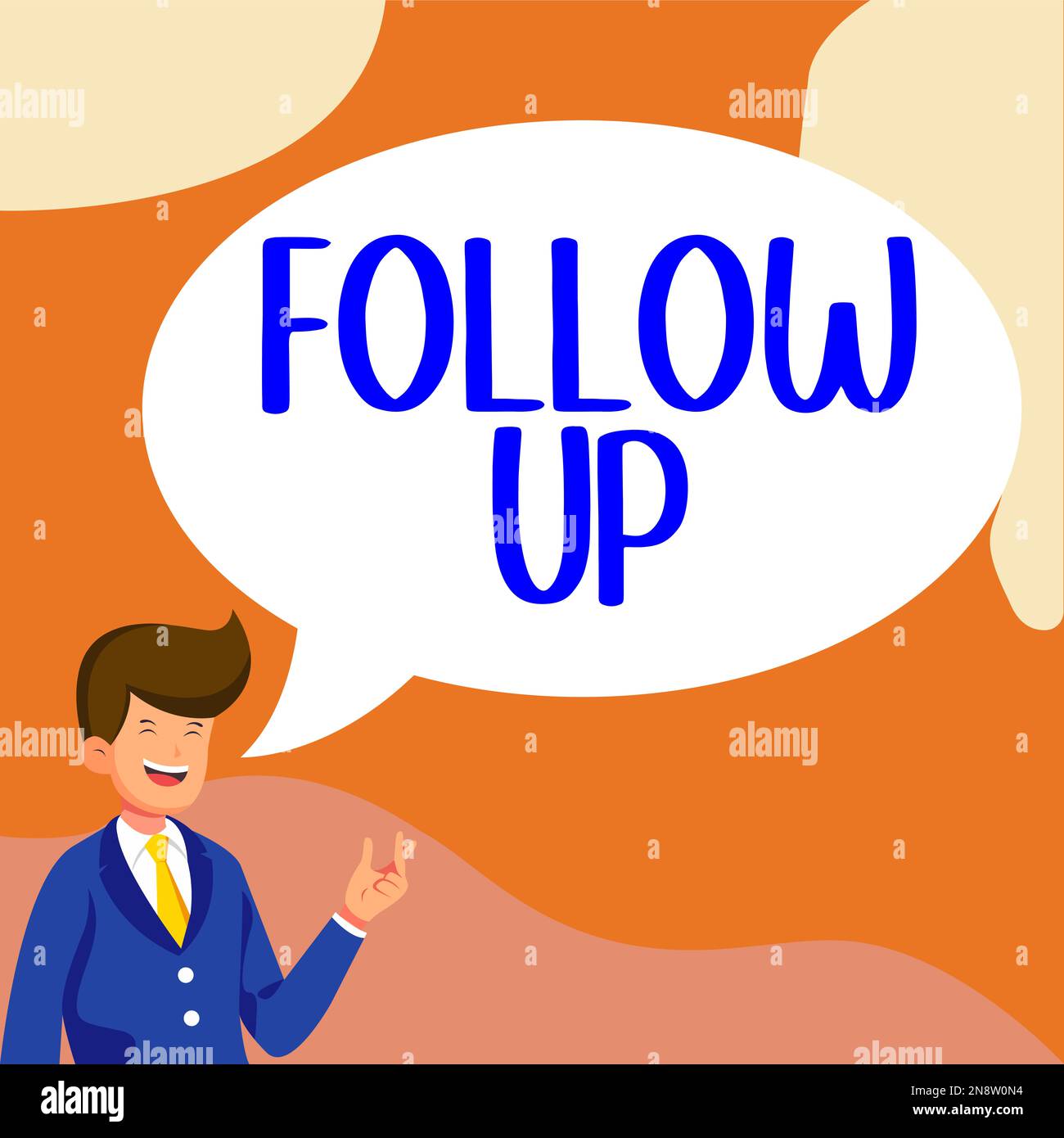 Text caption presenting Follow Up. Business approach Additional info or ...