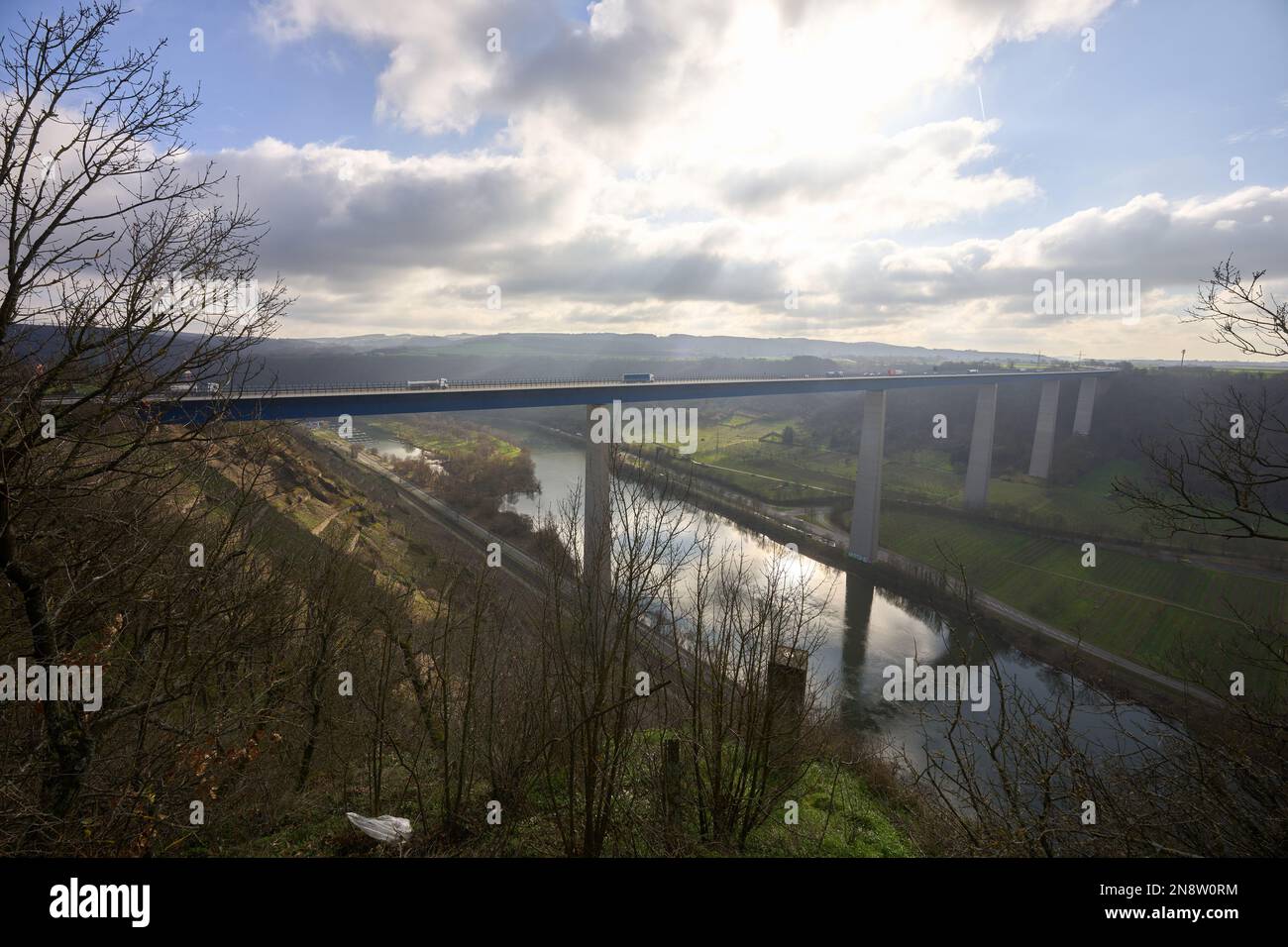 Winningen, Germany. 06th Feb, 2023. The Moselle Valley Bridge of the ...
