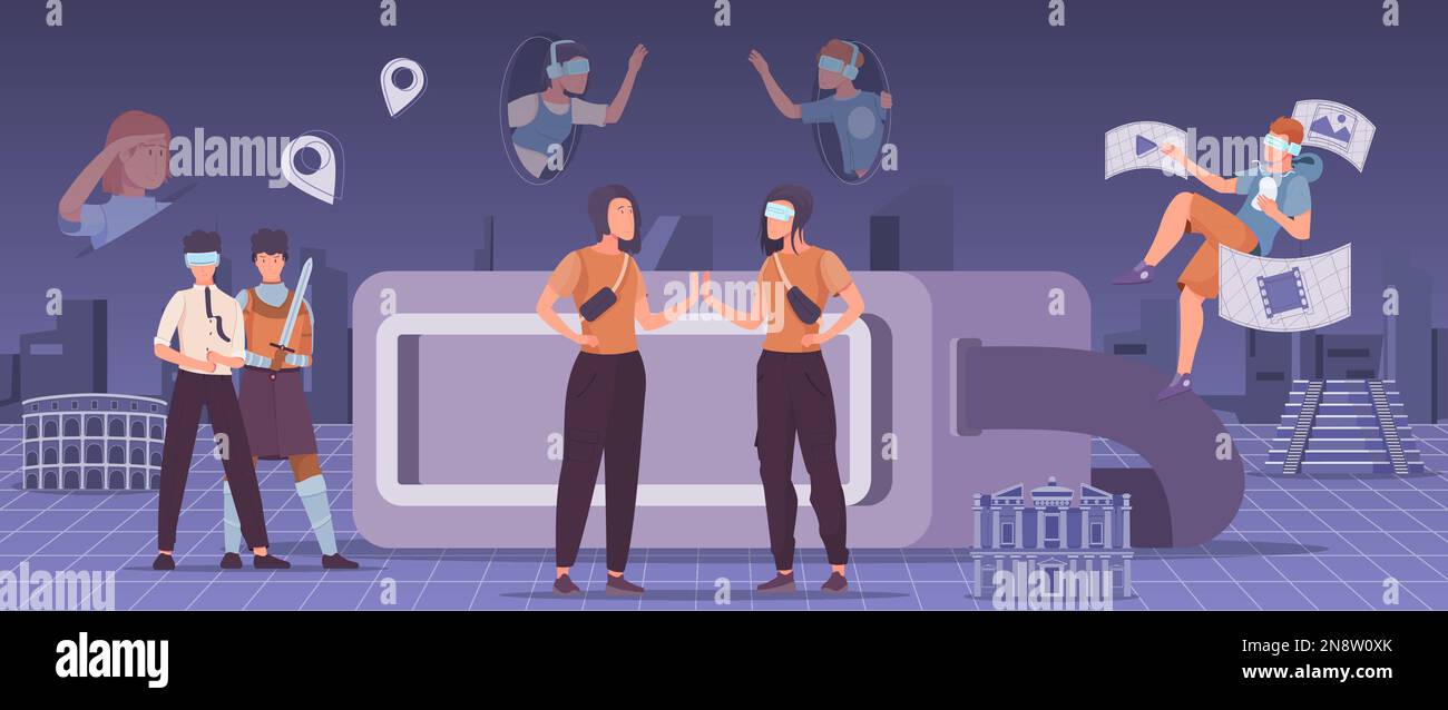 Metaverse interaction Stock Vector Images - Alamy