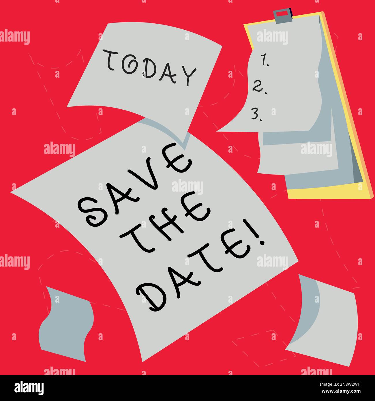 Text caption presenting Save The Date. Word for Remembering the schedule Mark the calendar ...
