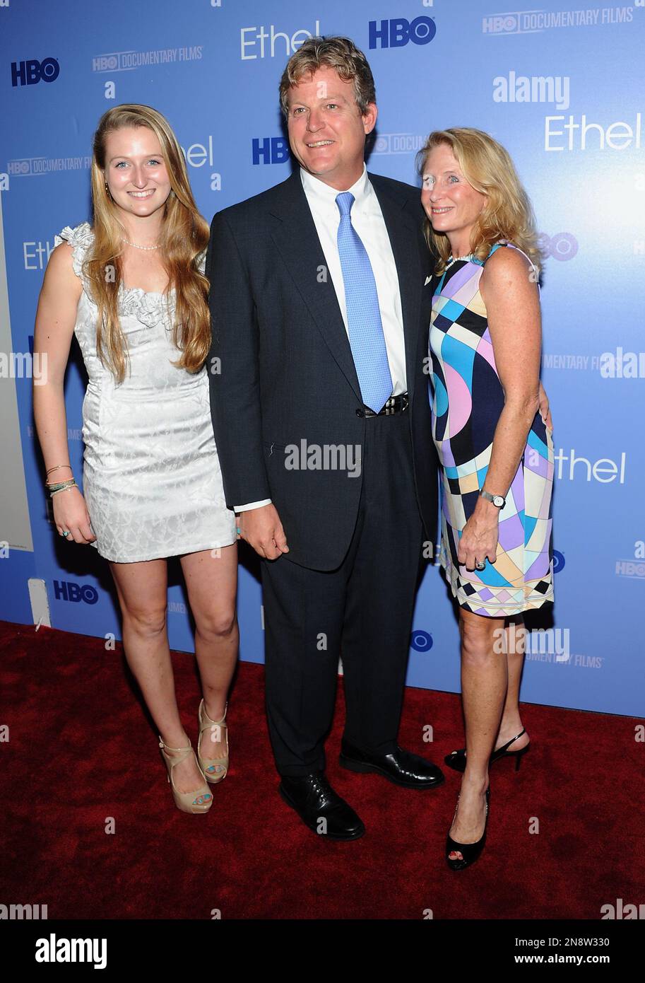 Edward M. Kennedy Jr. poses with his wife Kiki and daughter Kiley ...