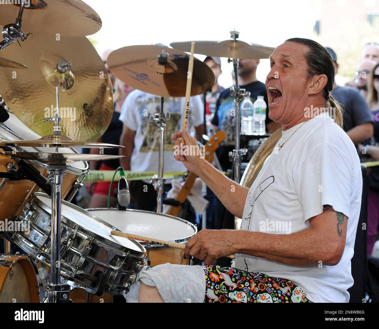 Iron Maiden drummer Nicko McBrain attends a welcome home party at his ...