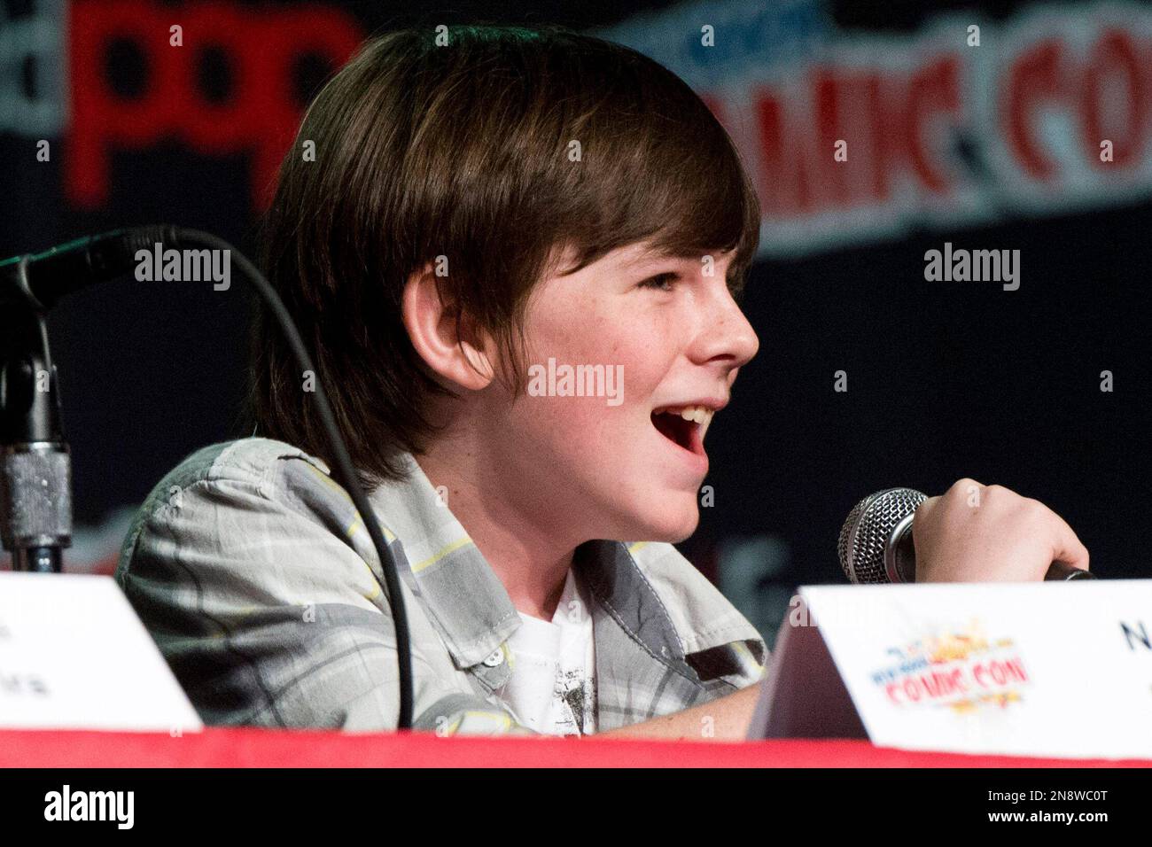Chandler Riggs of the the AMC show "The Walking Dead" is seen during a ...