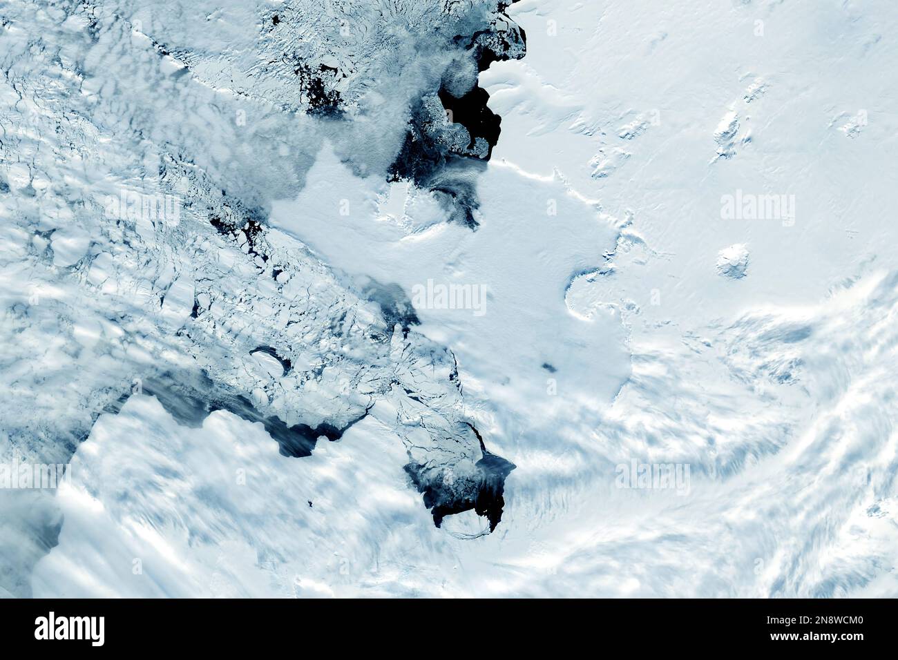 Antarctica from space, melting ice. Elements of this image furnished by ...