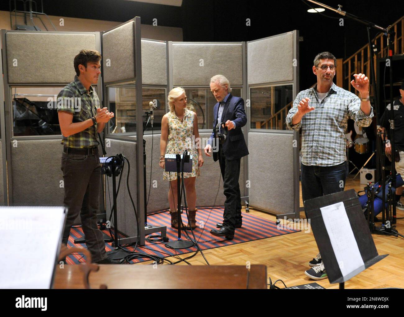 (L-R) Sam Palladio who plays Gunnar Scott, Clare Bowen who played ...