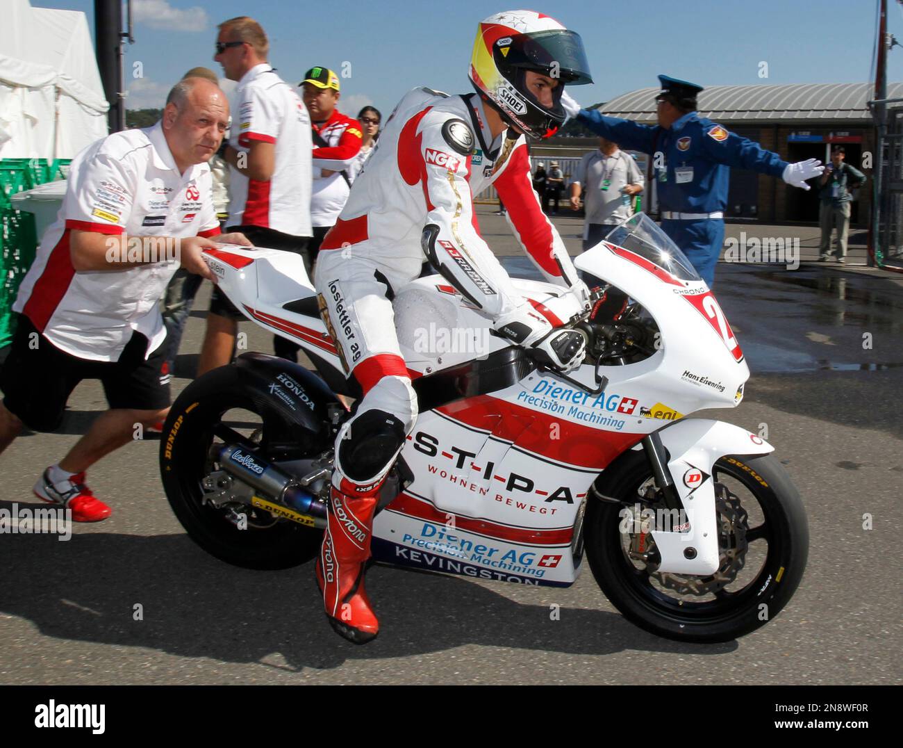 Switzerland's Jesko Raffin heads to the Moto2 free practice session ...
