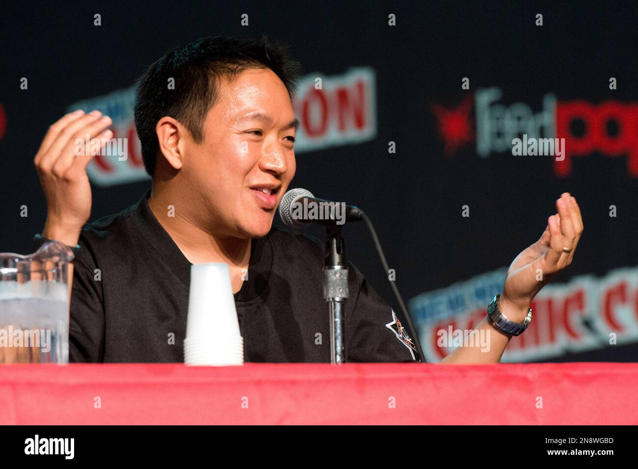 Ming Chen of the the AMC show "Comic Book Men" is seen during a panel ...