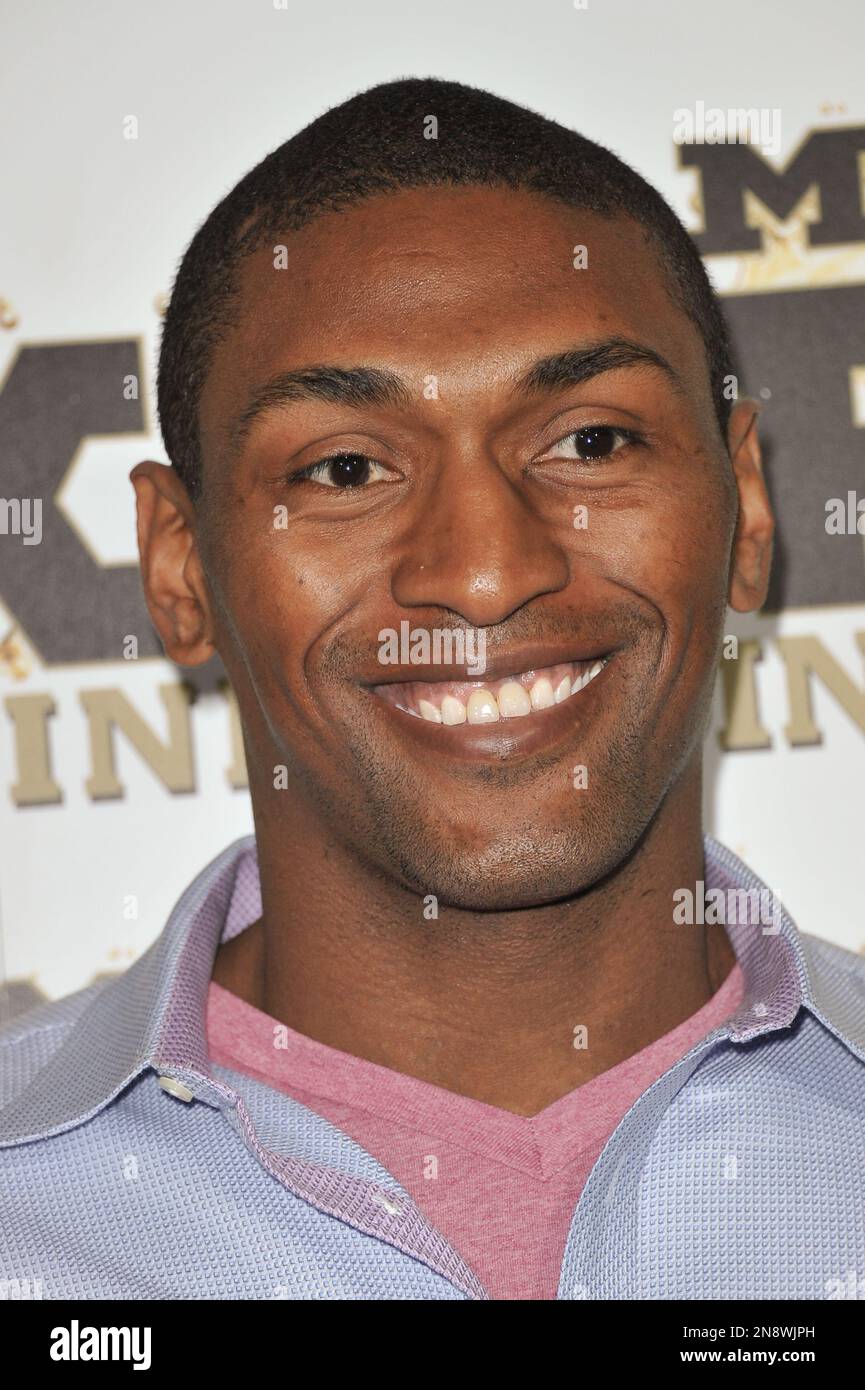 Metta World Peace attends the Mr. Pink Ginseng launch party at the ...