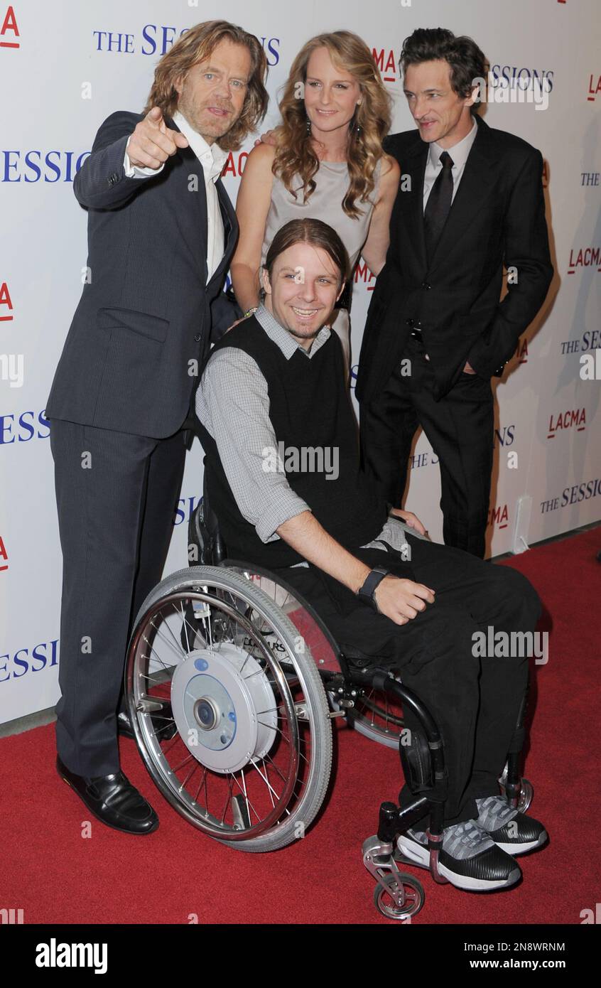 William H. Macy, from left, Tobias Forrest, Helen Hunt, and John Hawkes ...