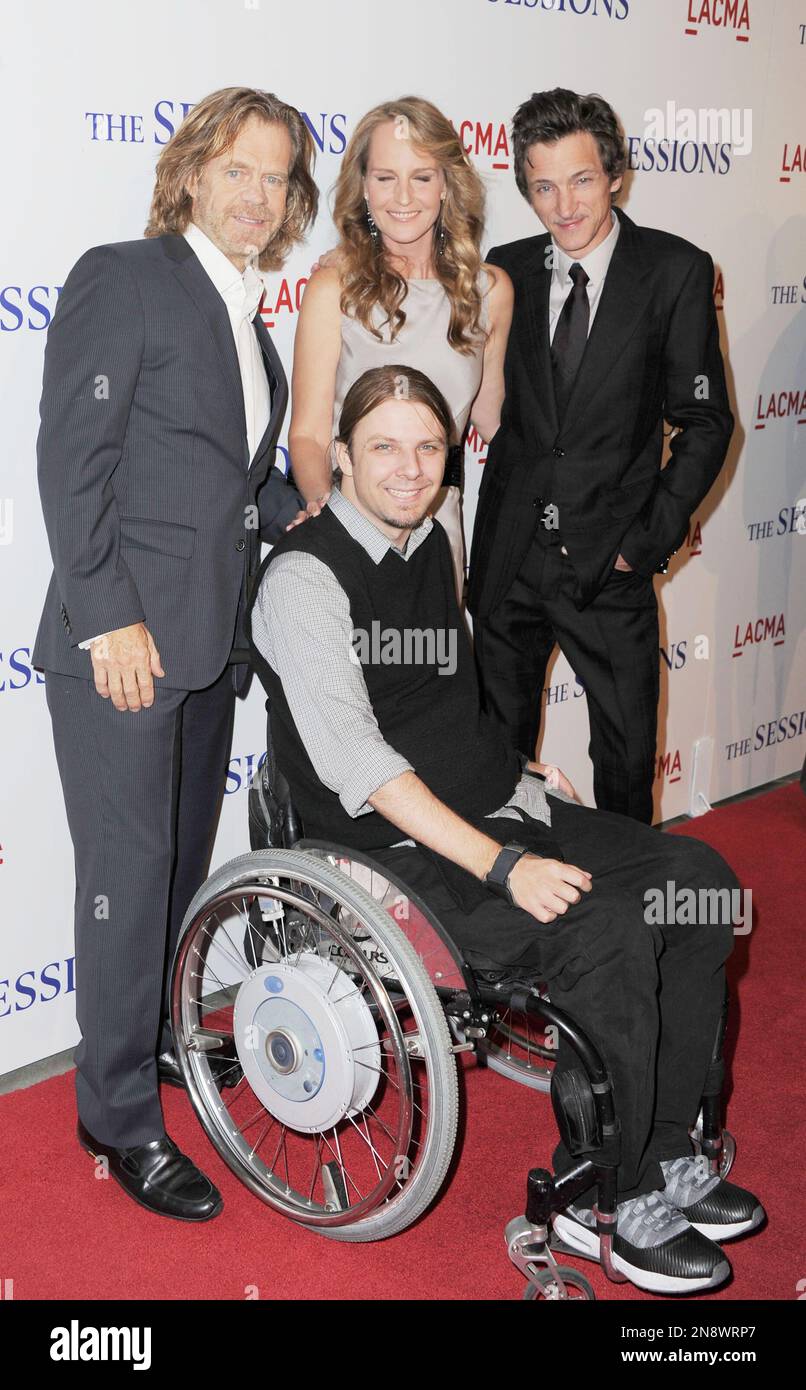 William H. Macy, from left, Tobias Forrest, Helen Hunt, and John Hawkes ...