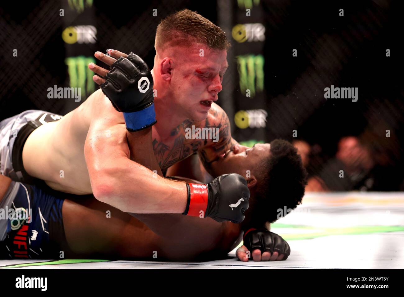 Jimmy Crute (L) of Australia and Alonzo Menifield of the USA during ...