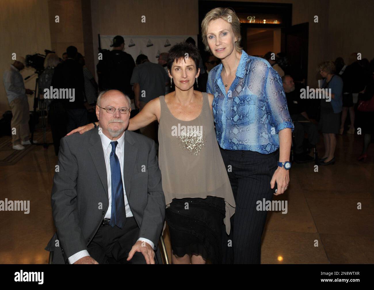 MAA Co-Chair Allen Rucker, MAA Chair Deborah Calla, and Jane Lynch ...