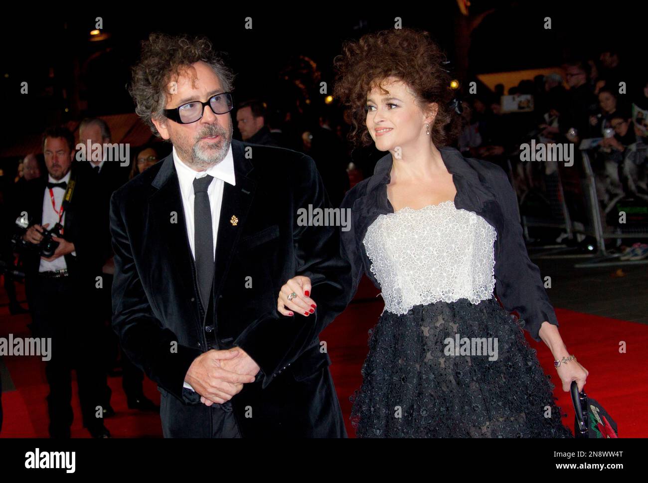 Tim Burton and wife Helena Bonham-Carter arrive at a gala screening for ...