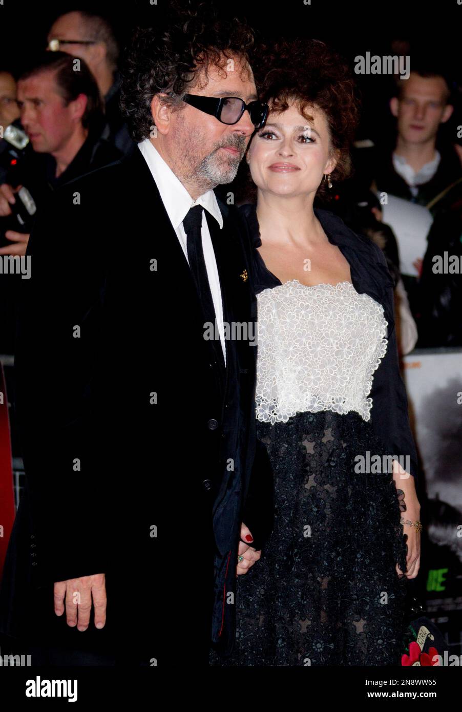Tim Burton and wife Helena Bonham-Carter arrive at a gala screening for ...