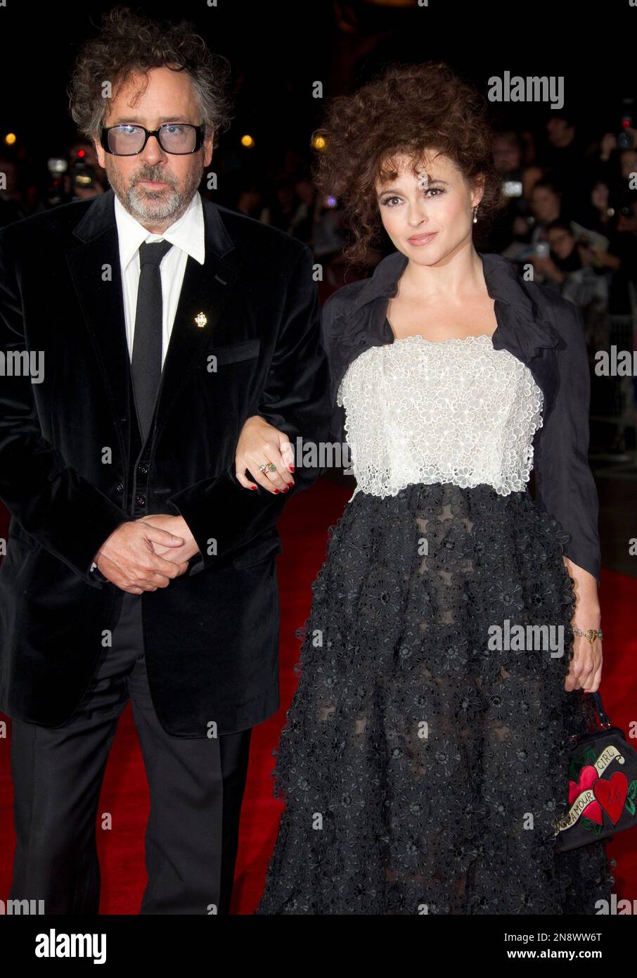 Tim Burton and wife Helena Bonham-Carter arrive at a gala screening for ...