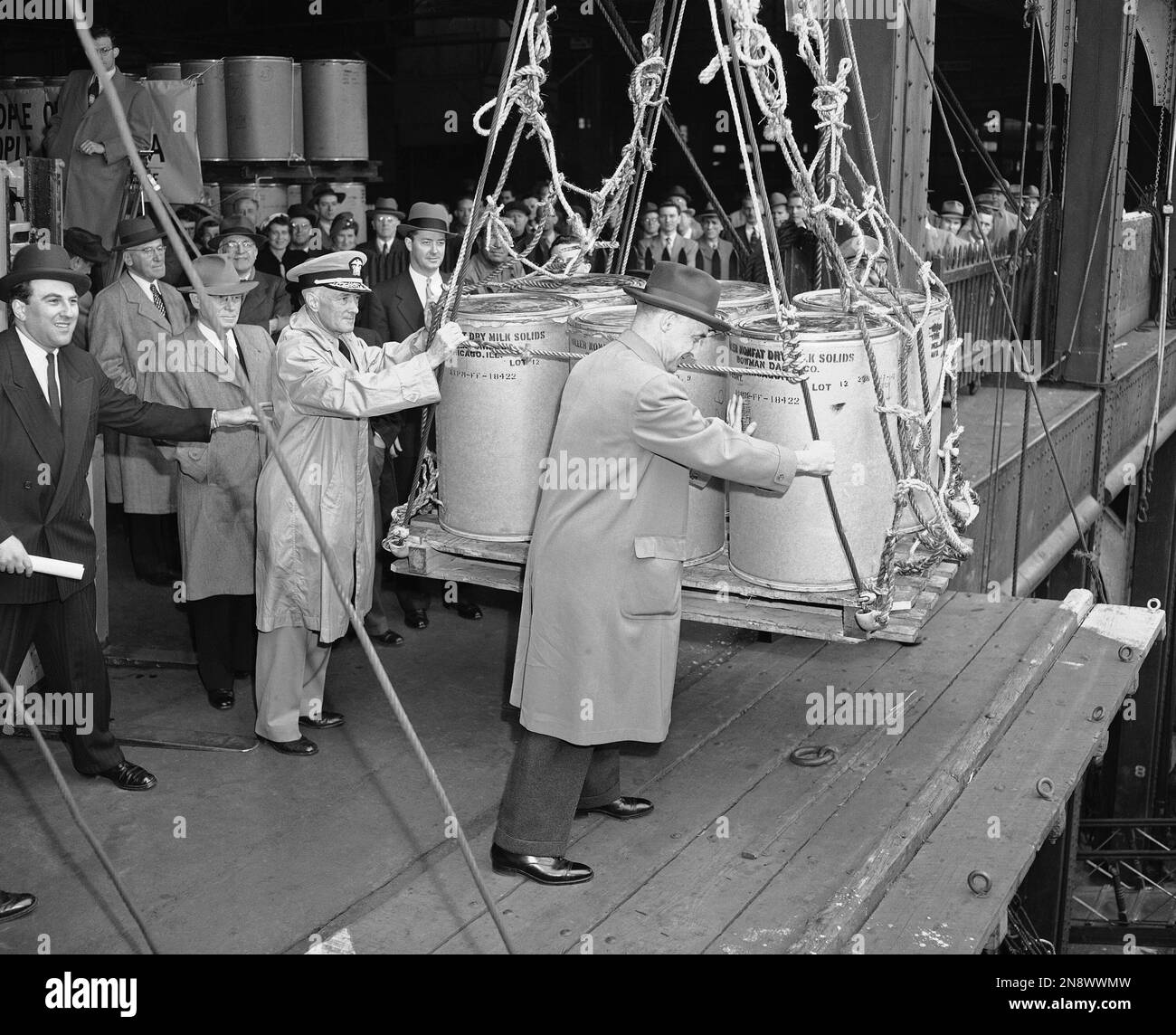 Admiral Richard E. Byrd, (left, in uniform) and General Lucius D. Clay ...
