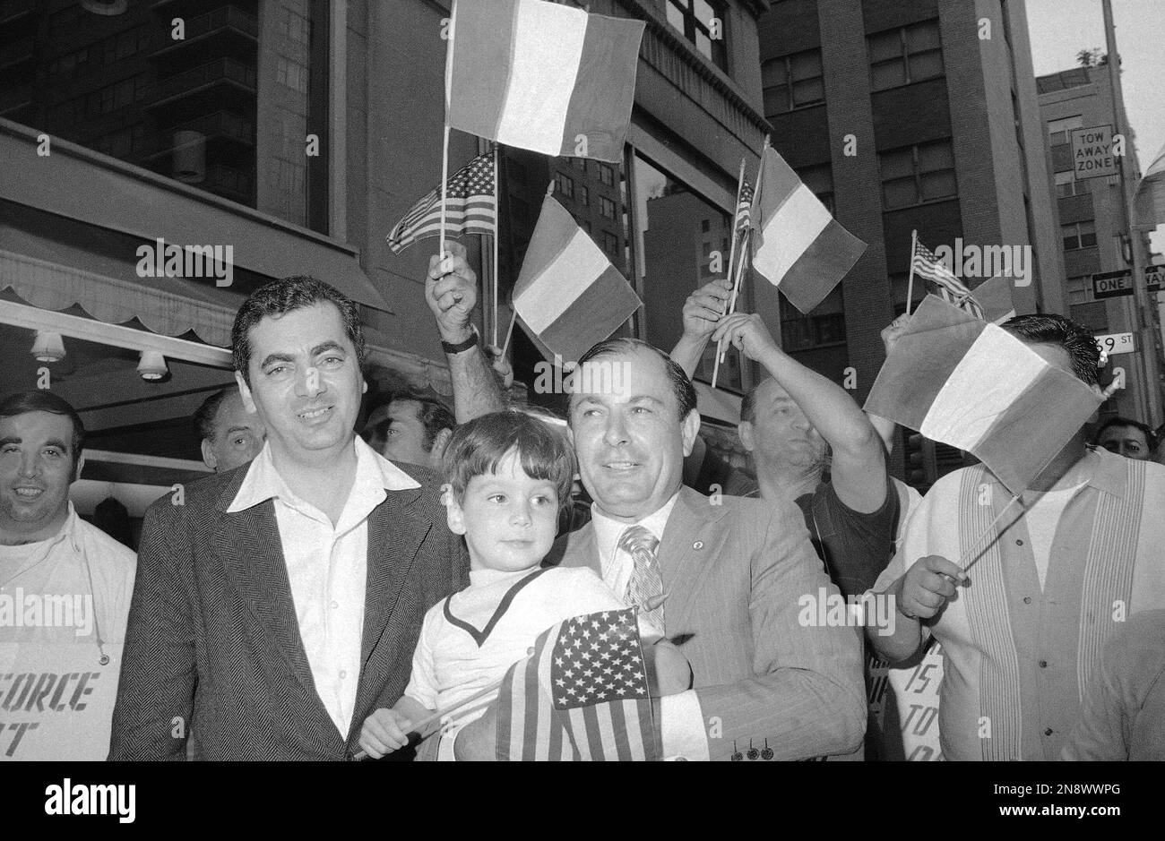 Crowd during protest at Italian-American demonstration in front of FBI ...