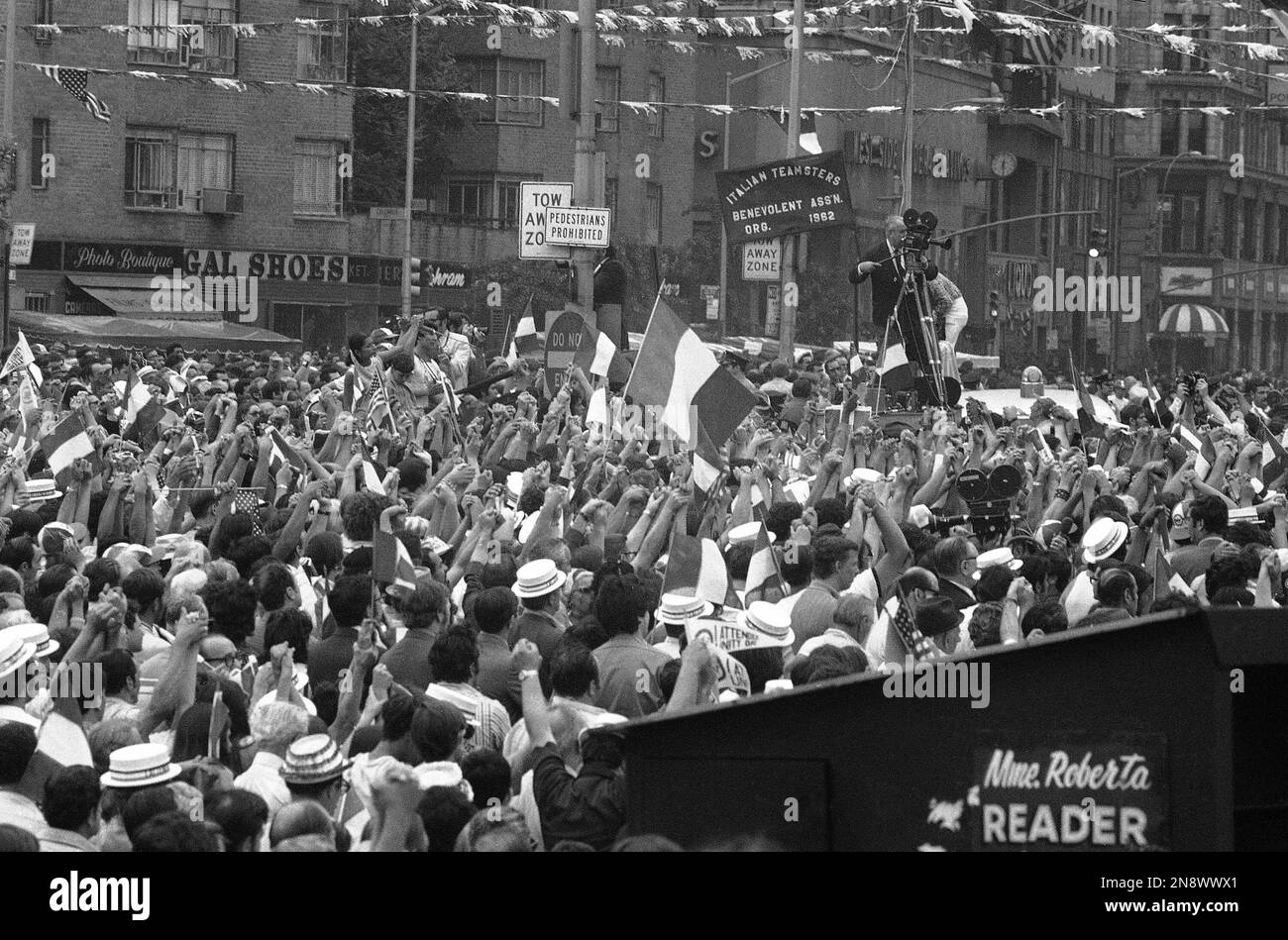 Crowd attending the Italian-American Unity Day Rally in New York on ...