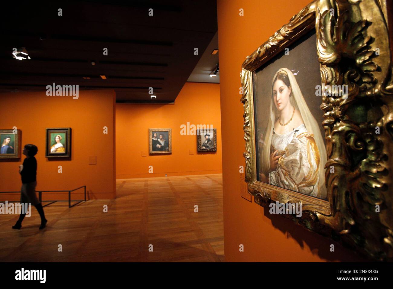 " La Donna Velata ", a painting by Raphael on display as part of the ...