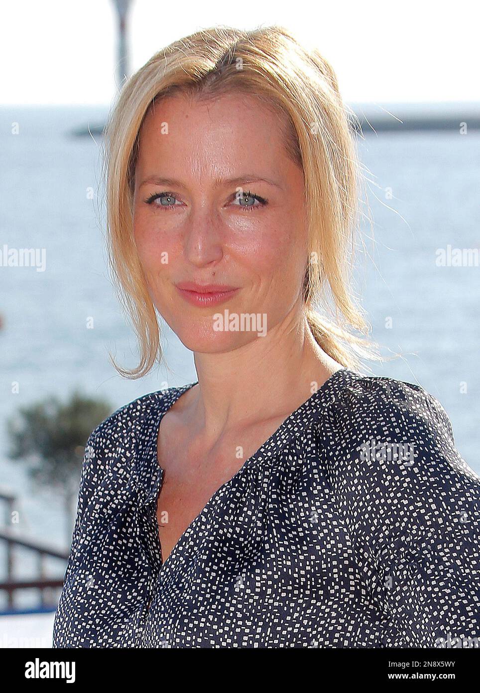 US actress Gillian Anderson poses during the 28th MIPCOM (International ...