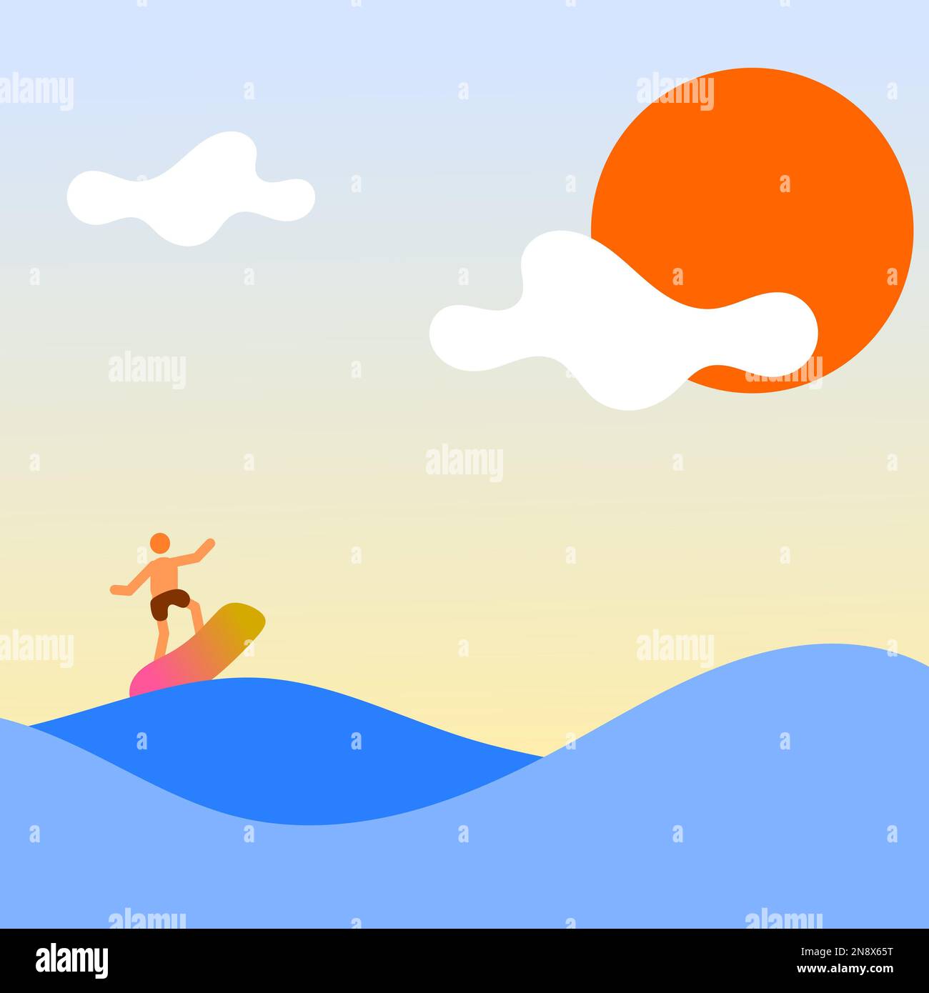 surf on the waves .sea view Beach scenery. surfing Stock Photo - Alamy